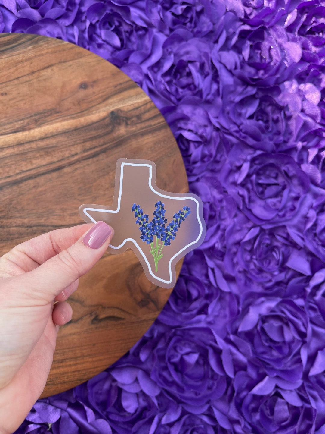 Clear Texas Bluebonnet Sticker, Floral Sticker, Laptop Sticker, Water ...