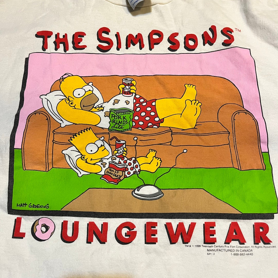 1996 Simpsons Merch Homer Bart on Couch Printed in Canada Size Xl ...