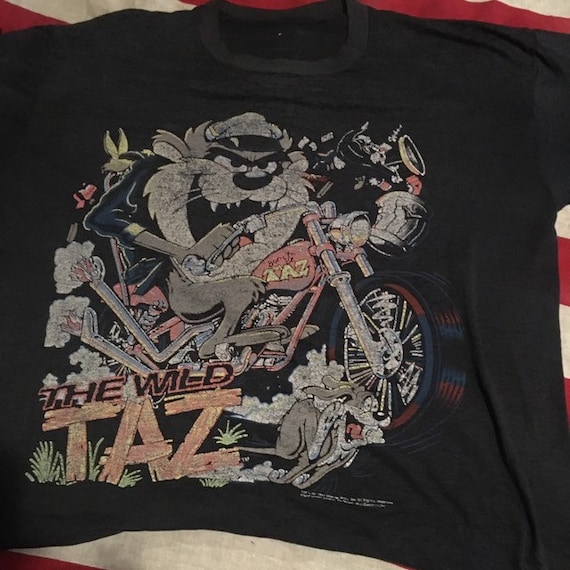 Rare 80s Vintage Taz Biker Super Thin Perfectly Worn in - Etsy