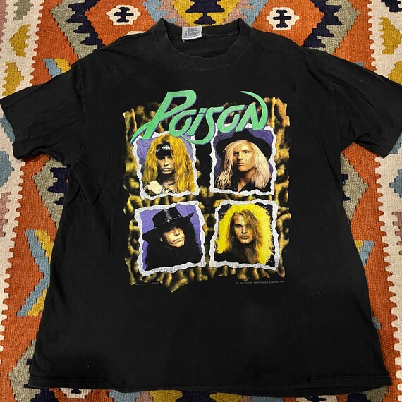 80s glam rock band poison tour 90-91’ flesh and blood… - Gem