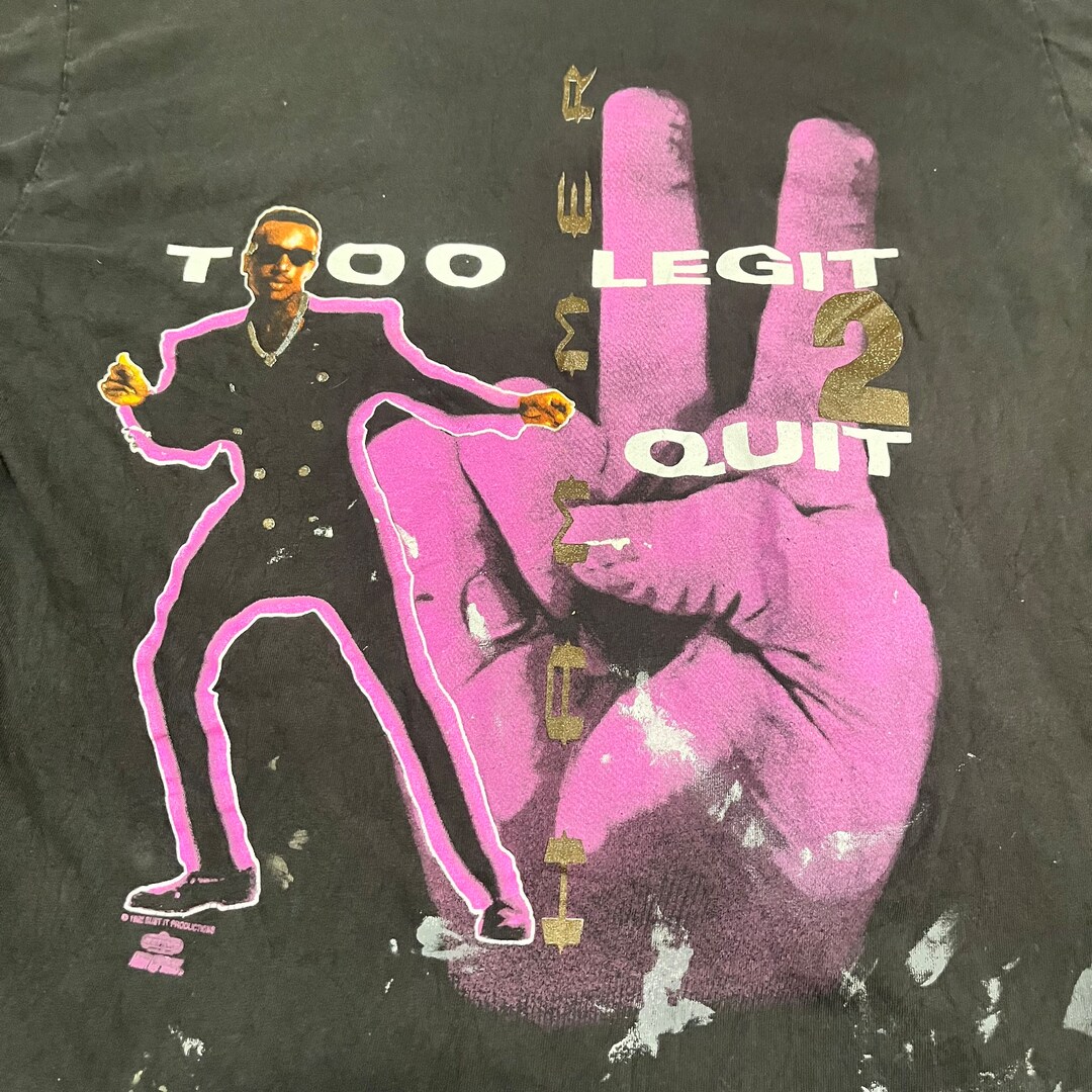 1992 Mc Hammer 2 Legit to Quit Tour Shirt Single Stitch Size Xl Made in ...
