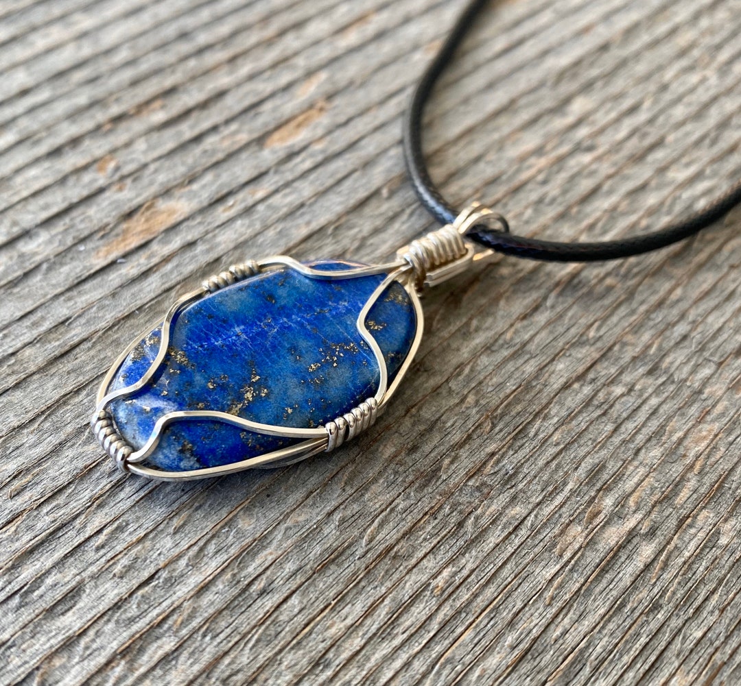 Wire Wrapped Pendant Wire Wrapped Stone Wire Wrapped Jewelry Lapis ...