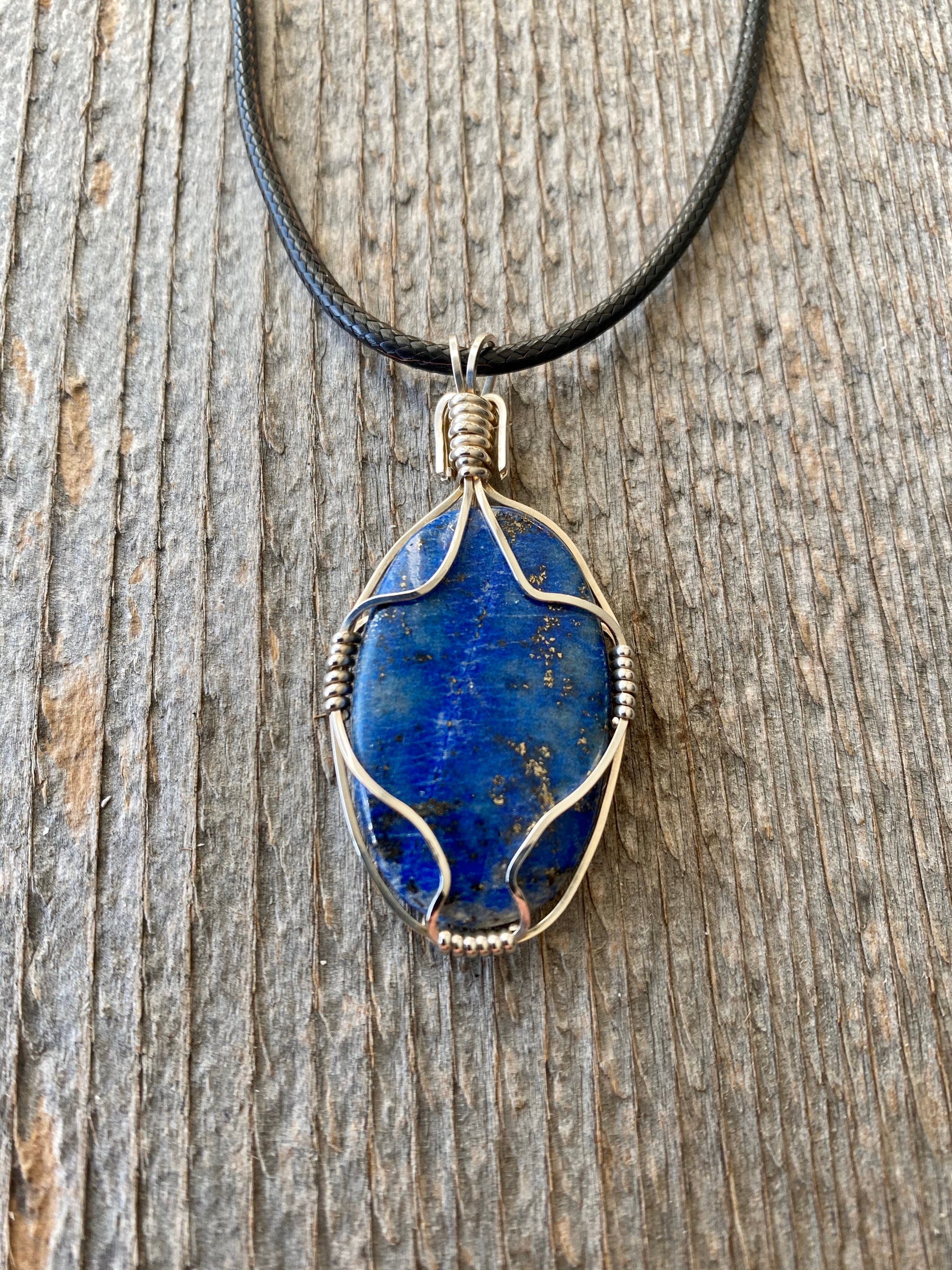 Wire Wrapped Pendant Wire Wrapped Stone Wire Wrapped Jewelry Lapis ...