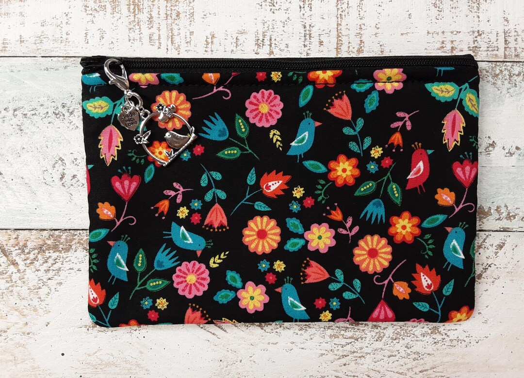 5" X 7" SHABBY Chic Flowers & Birds - Sidekick Notions Bag - Fully ...