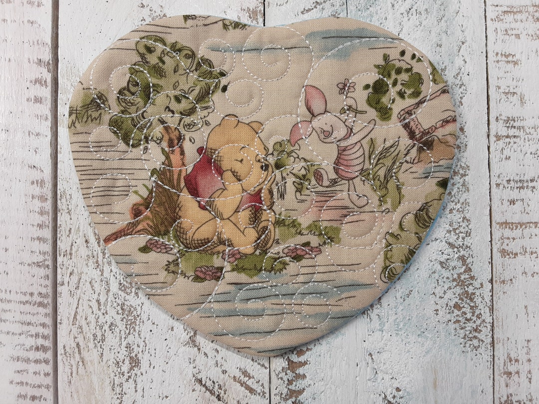 Pooh & Piglet - Cute Mug Rug Coaster - 5" X 5" - Whimsical - Quilted ...
