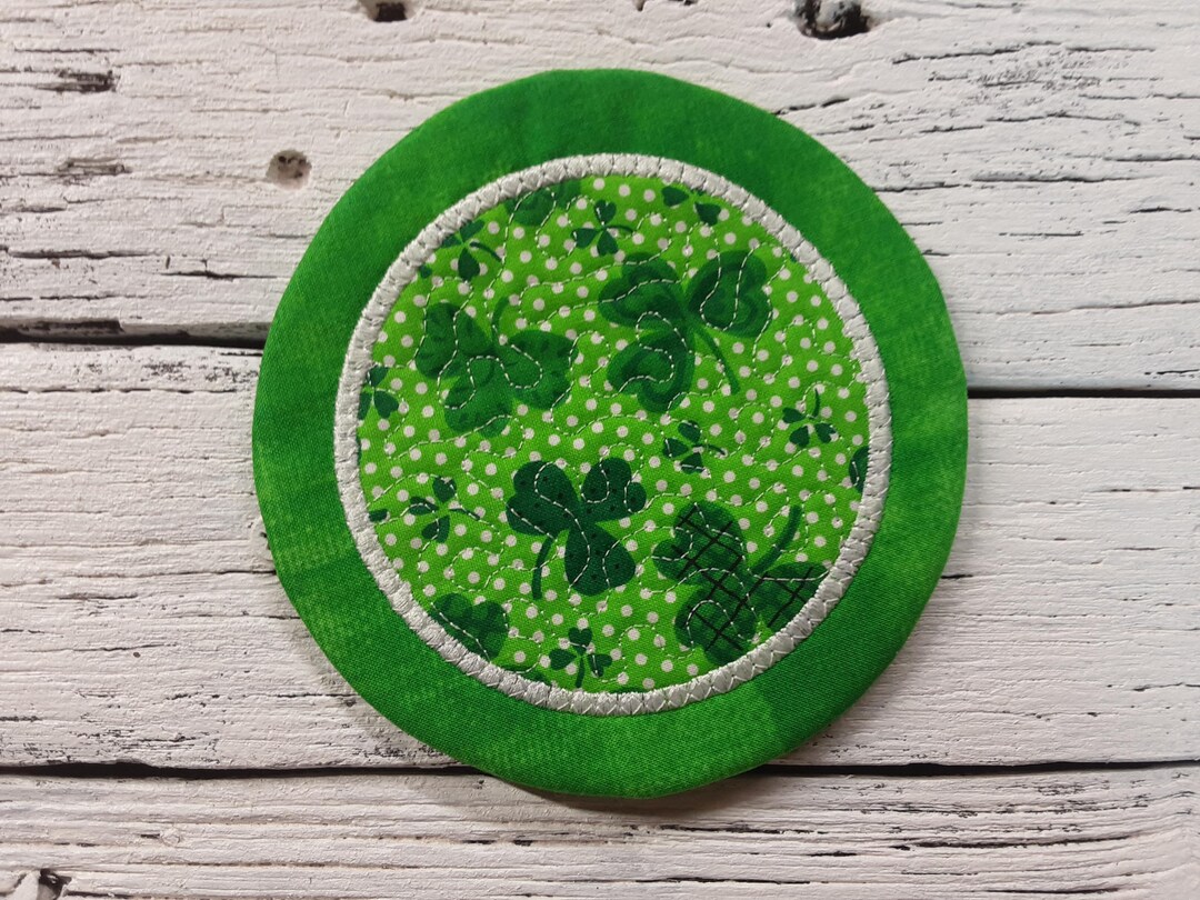 5" X 5" - St. Patrick's Shamrock - Mug Rug Coaster - Whimsical ...