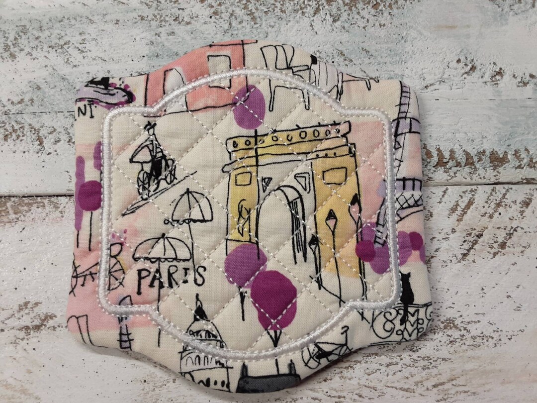 Paris Eiffel Tower Cute Mug Rug Coaster - 5" X 5" - Whimsical - Quilted ...