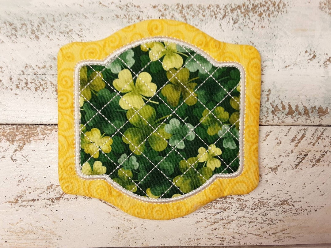 St. Patrick's Shamrock - Mug Rug Coaster - 5" X 5" - Whimsical ...