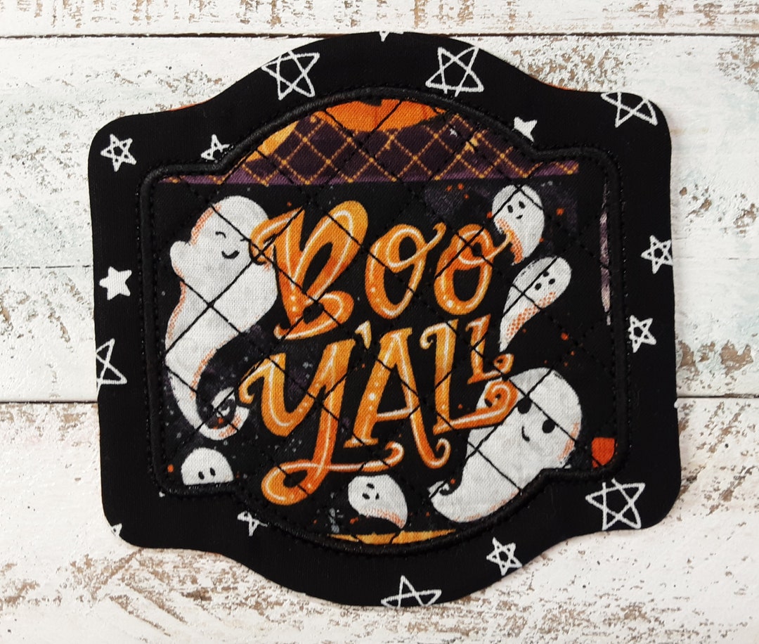 Ghosts Boo Ya'll - Cute Mug Rug Coaster - 5" X 5" - Whimsical - Quilted ...