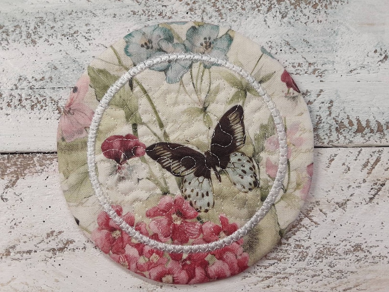 Butterfly Cute Mug Rug Coaster 5 Round Circle - Etsy