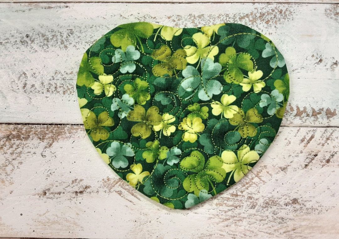 St. Patrick's Shamrock - Mug Rug Coaster - 5" X 5" - Whimsical ...