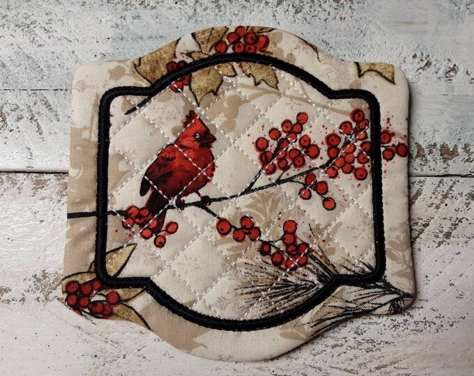 Cardinal Super Cute Mug Rug Coaster 5 X 5 - Etsy
