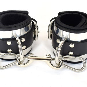 Locking Metal Band Lined Leather Ankle Bondage Cuffs (mature) - Etsy