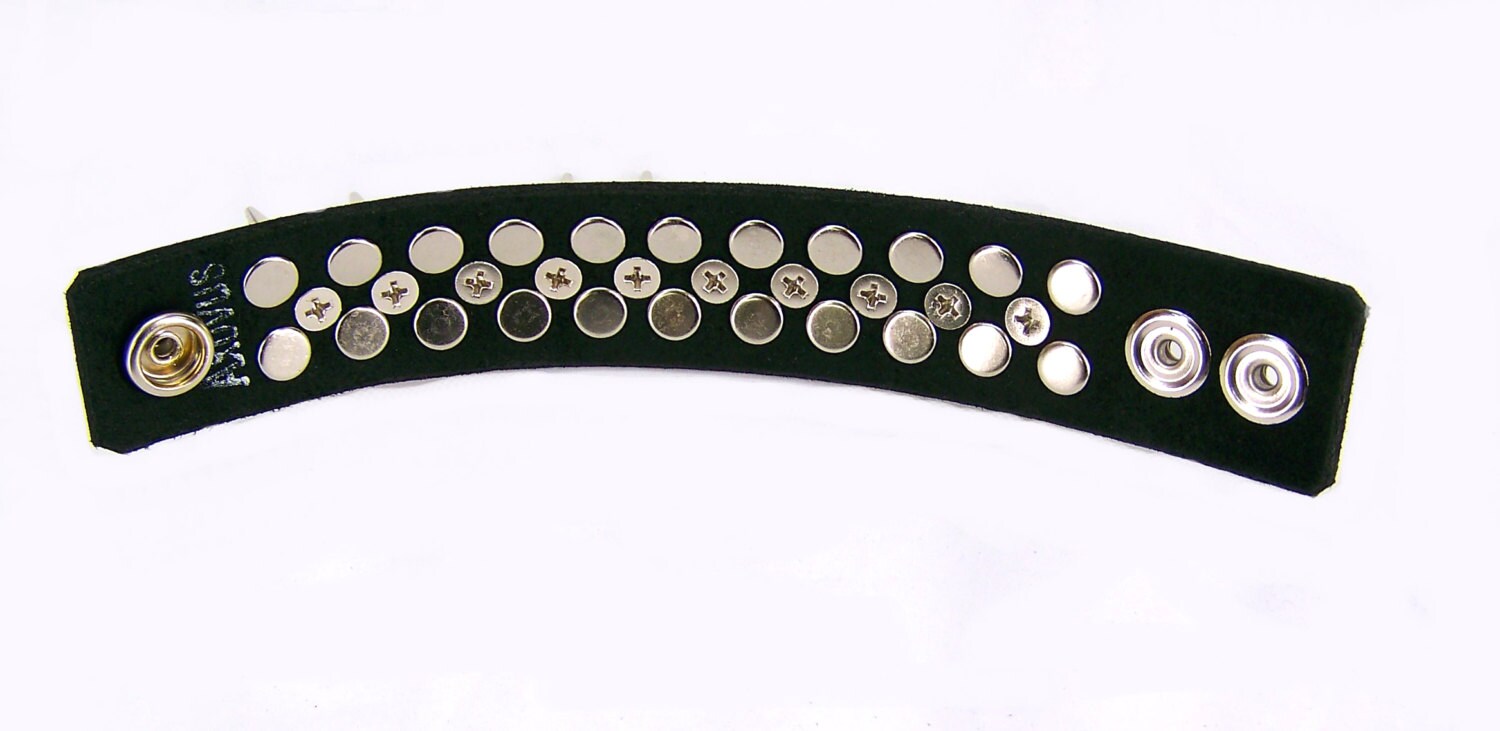 Full Metal Punk Spiked Leather Wristband | Etsy