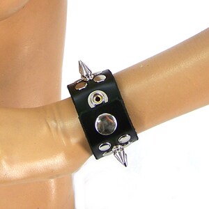 Half Metal Punk Spiked Leather Wristband - Etsy