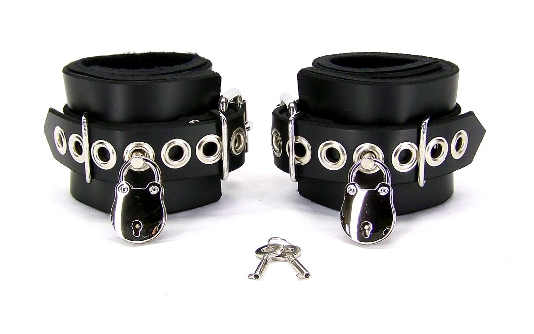 Locking Lined Leather Wrist Bondage Cuffs (mature) - Etsy