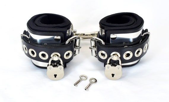 Locking Metal Band Wrist Bondage Cuffs mature - Etsy