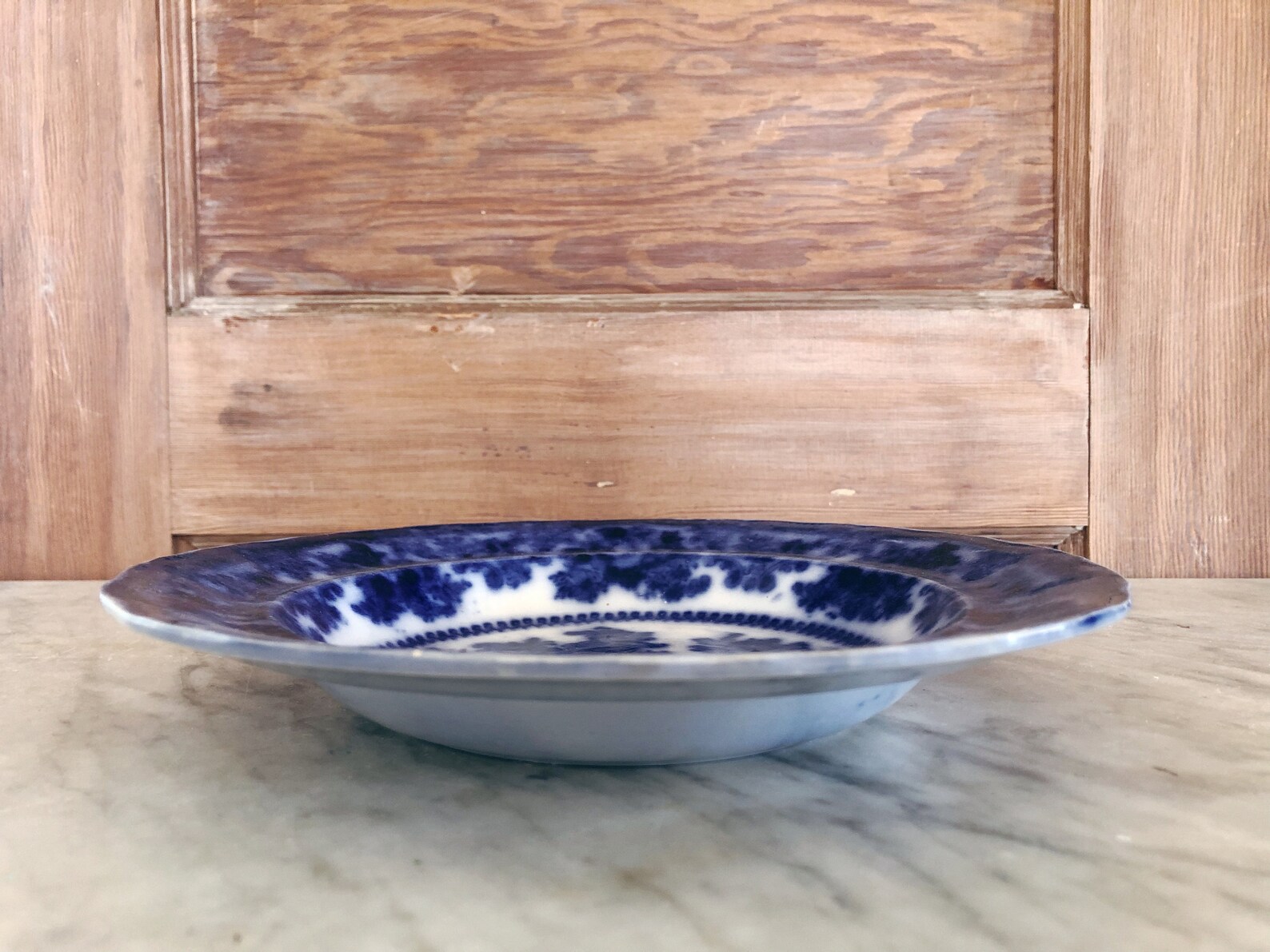 Antique Flow Blue Flat Rim Bowl - Etsy