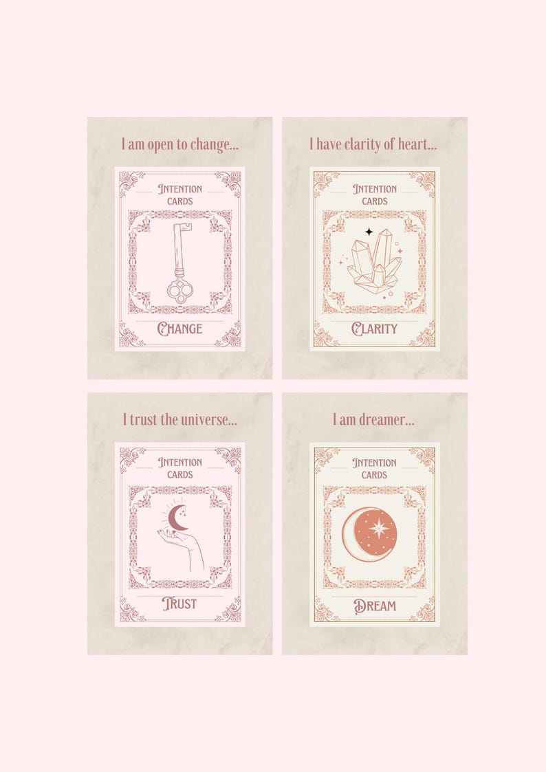 Tarot Style Affirmation Cards: Printable Intention Card Deck (PDF) - Etsy