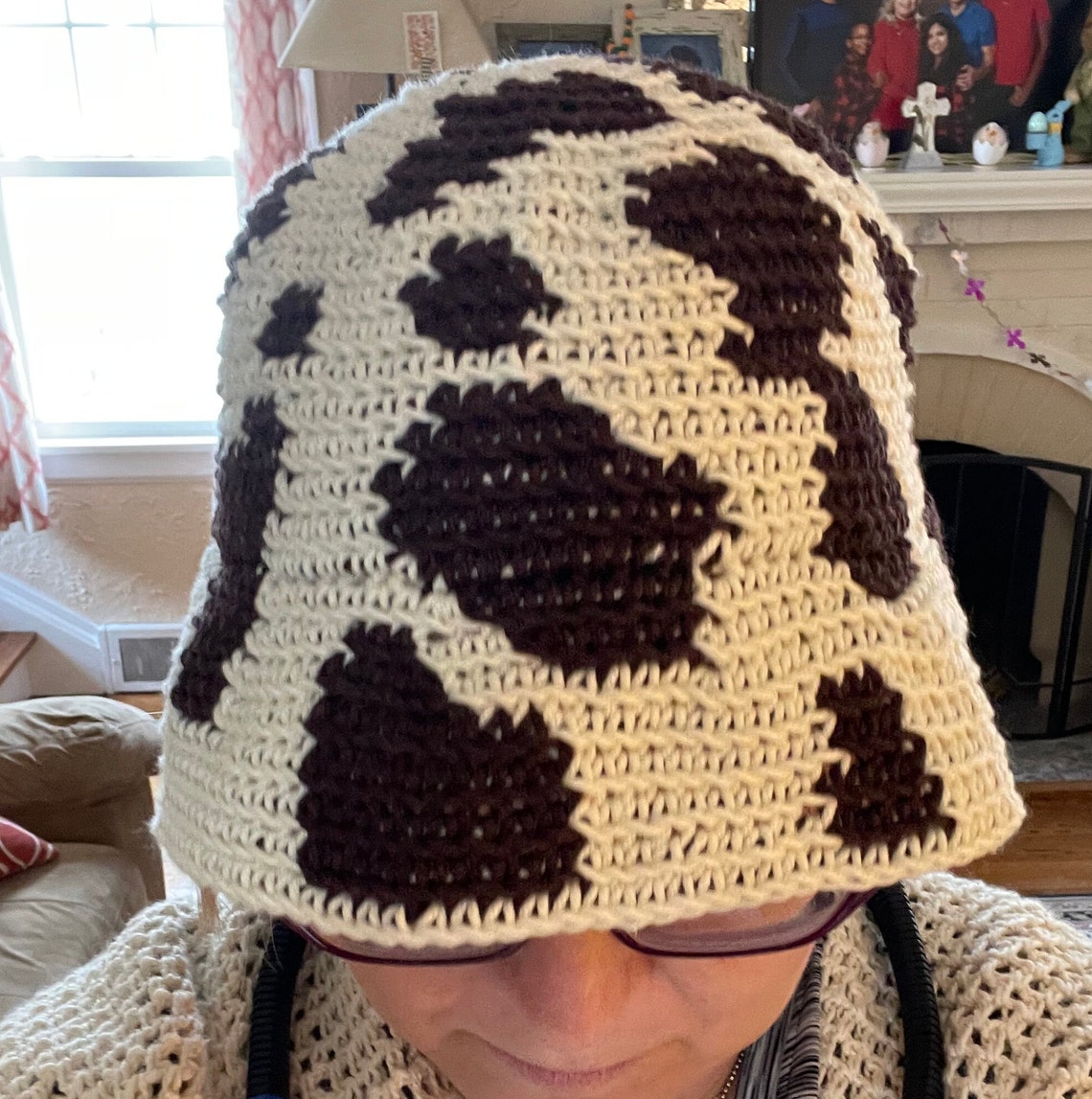 Cow Print Bucket Hat/ Animal Print Hat/summer Hat/handmade Sun - Etsy