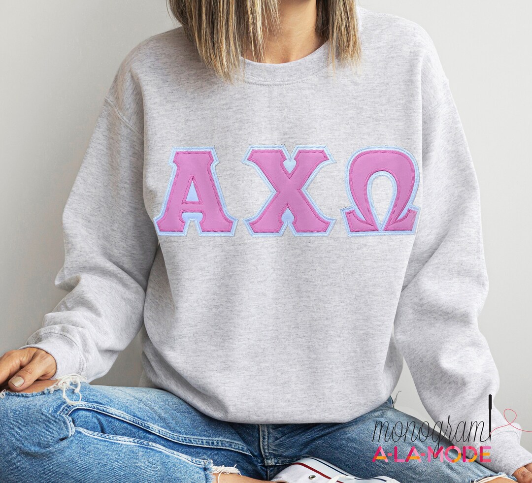 JUMBO Applique Letters | Zig Zag Stitch | Greek Letters | Sorority ...