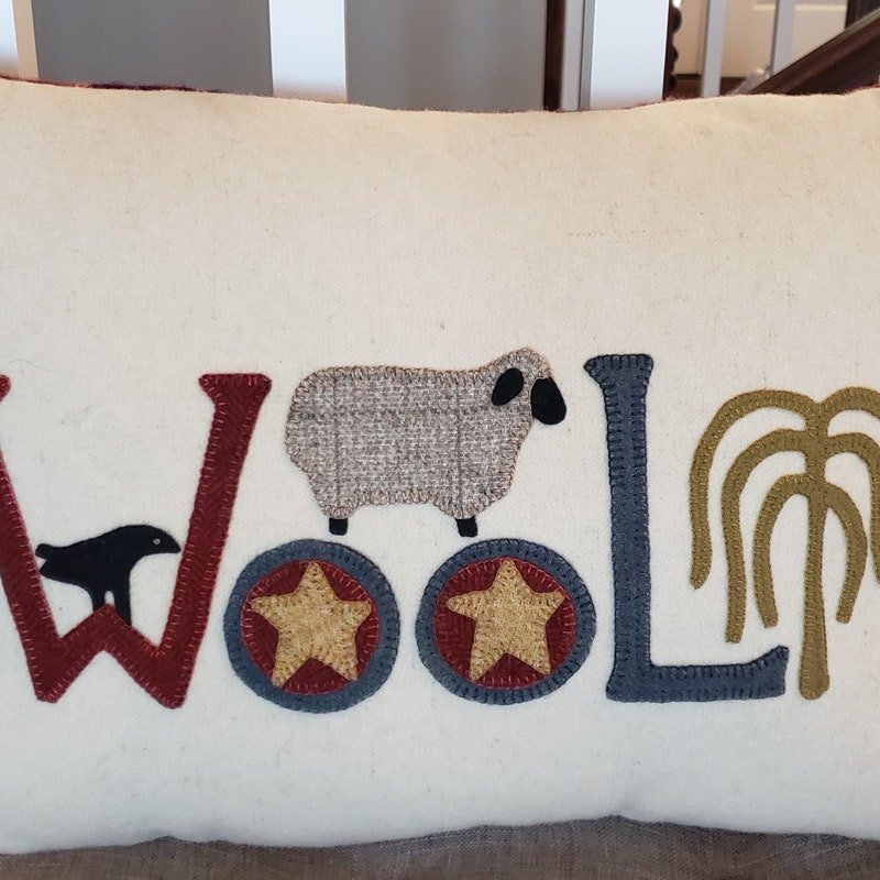 Wool Applique Pillow - Etsy