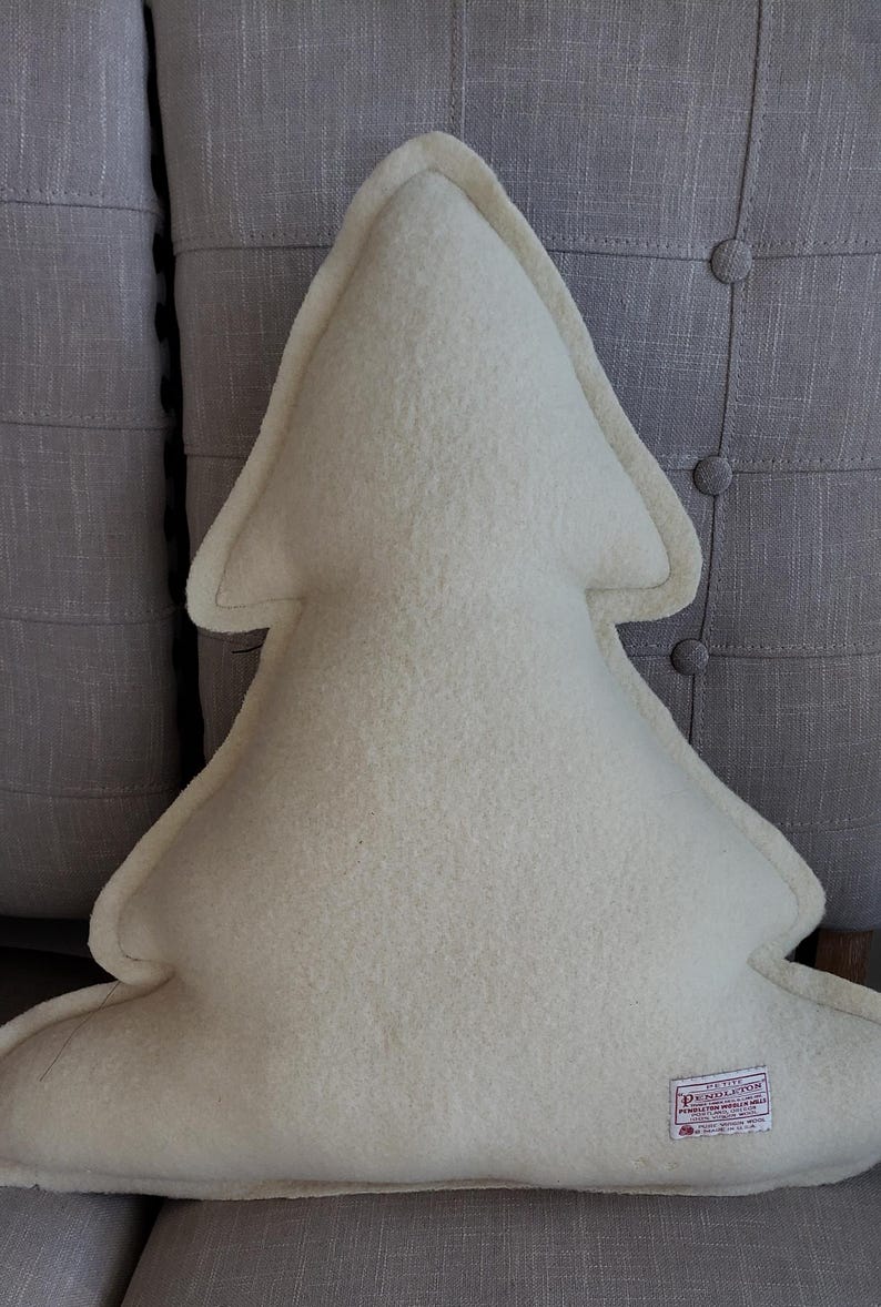Large Christmas Tree Shaped Pillow Made From Pendleton® Eco-wise Plaid ...