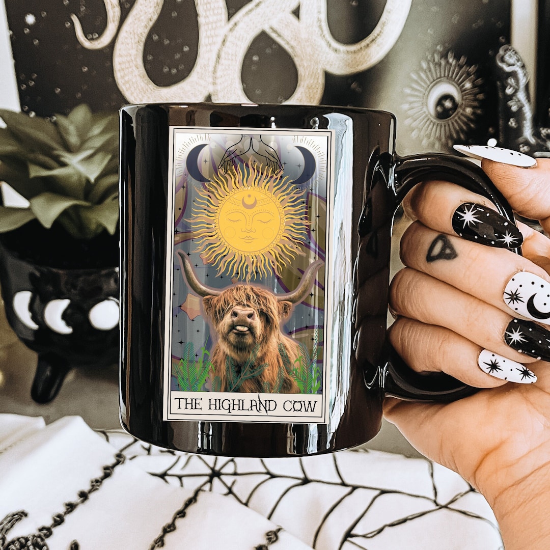 The Highland Cow Tarot Card Coffee Mug 11 Oz. Highland Cow Coffee Cup ...