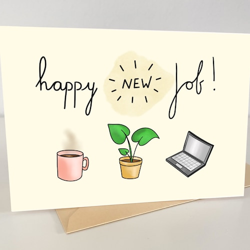Large New Job Card Funny Farewell Coworker Leaving Good - Etsy