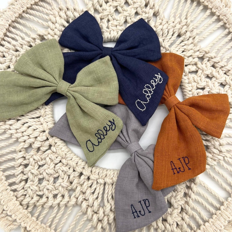 Monogrammed Hair Bow - Etsy
