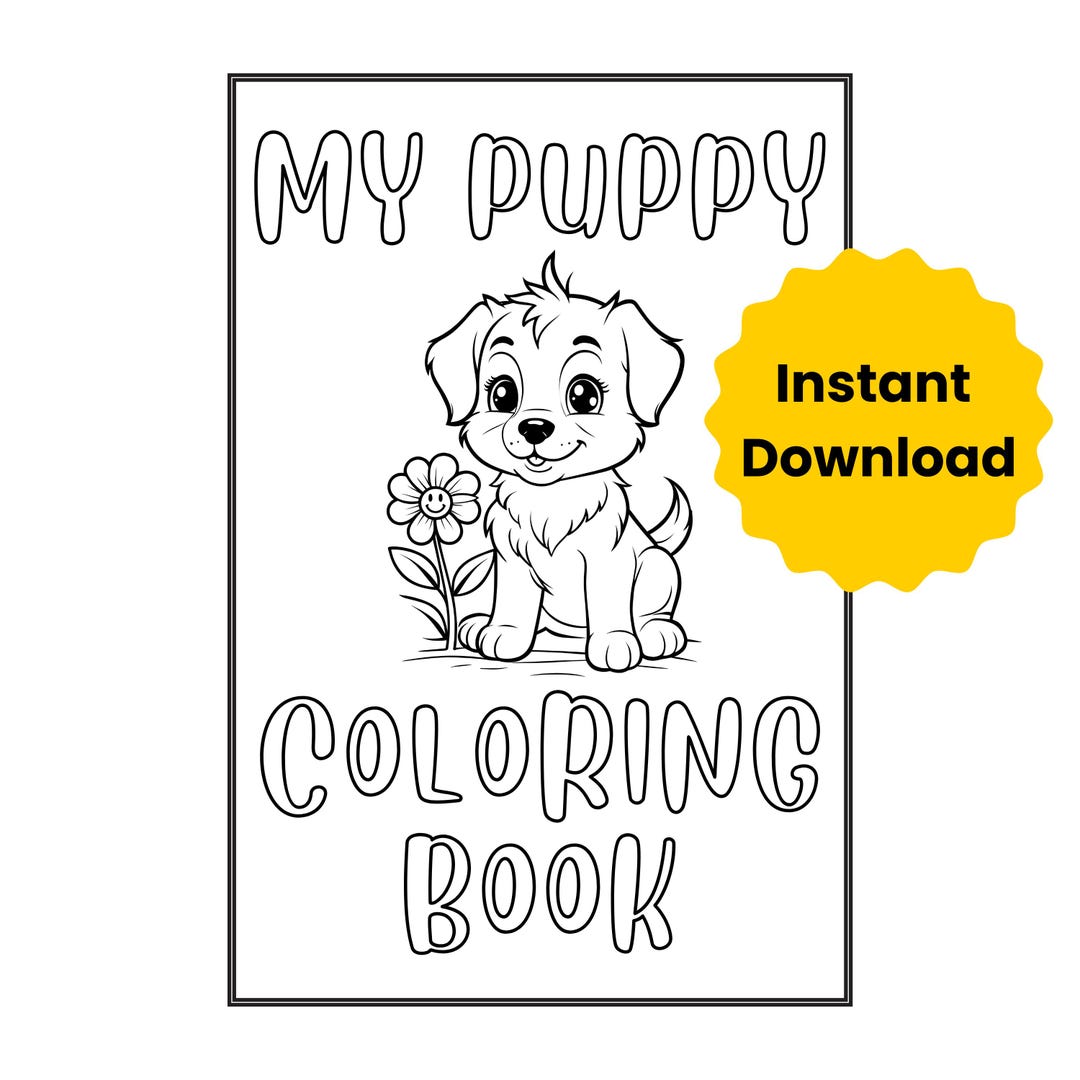 Puppy Coloring Book, Dog Art for Kids (digital Download) - Etsy