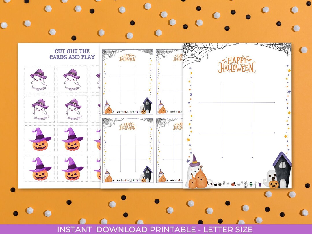 Custom Tic Tac Toe Printable Halloween Tic Tac Toe Halloween Game ...