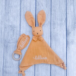 Personalized Organic Muslin Cotton Bunny Rabbit Lovey and - Etsy