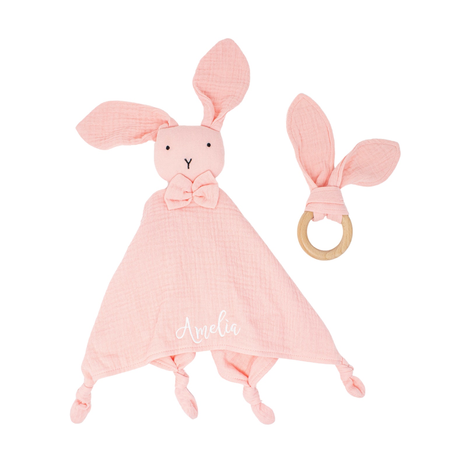 Personalized Organic Muslin Cotton Bunny Rabbit Lovey and - Etsy