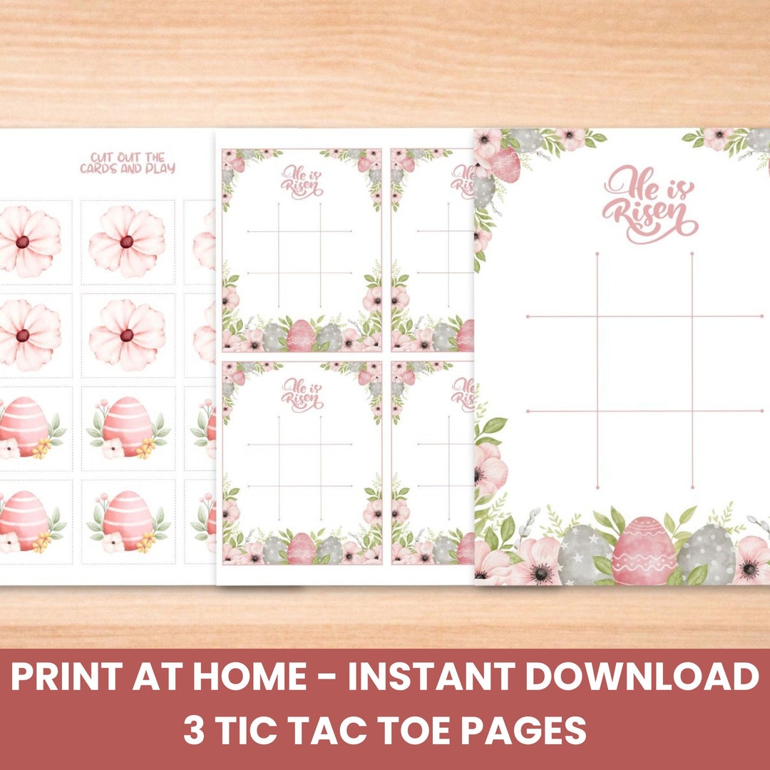 Easter Game Printable Tic Tac Toe Printable Easter Tic Tac Toe Easter ...
