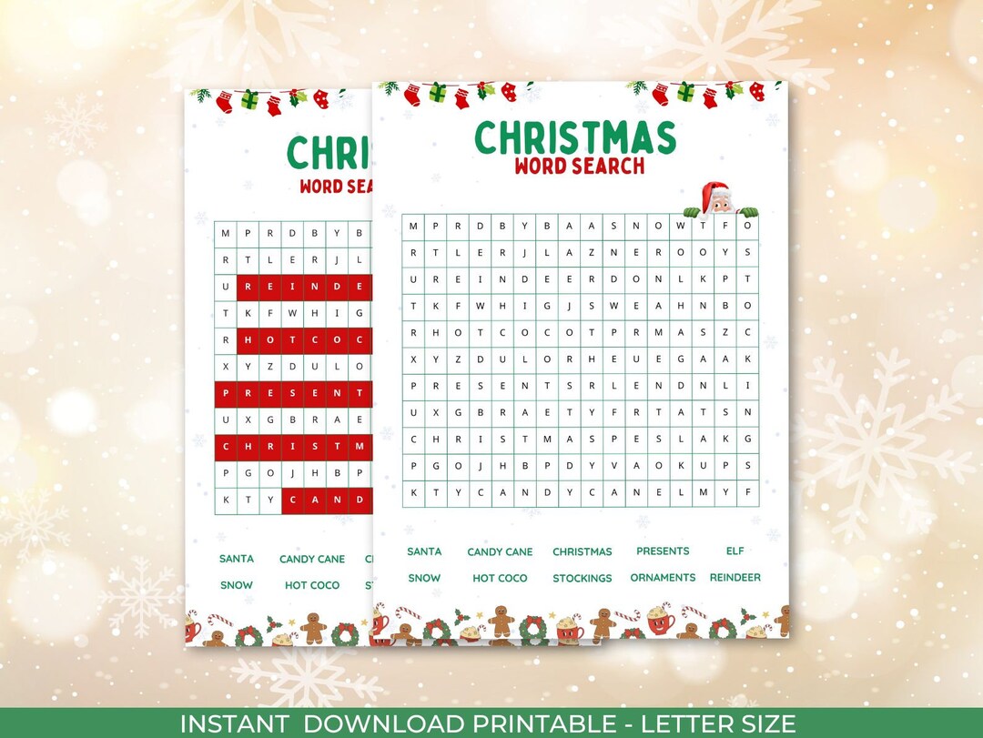 Kids Word Search Printable Christmas Word Search Christmas Game ...