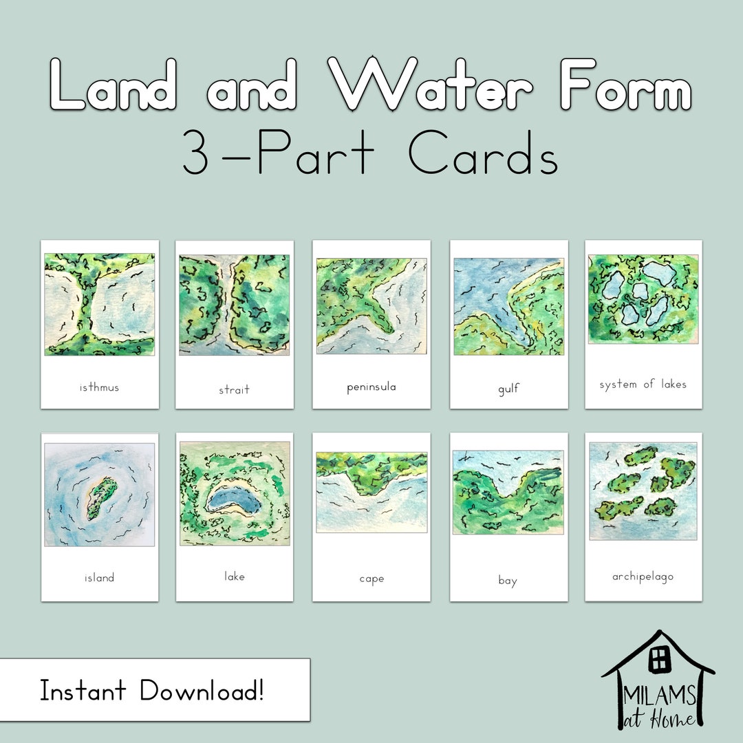 Landform 3 Part Cards, Montessori, Homeschool, Reggio Emilia, Waldorf ...