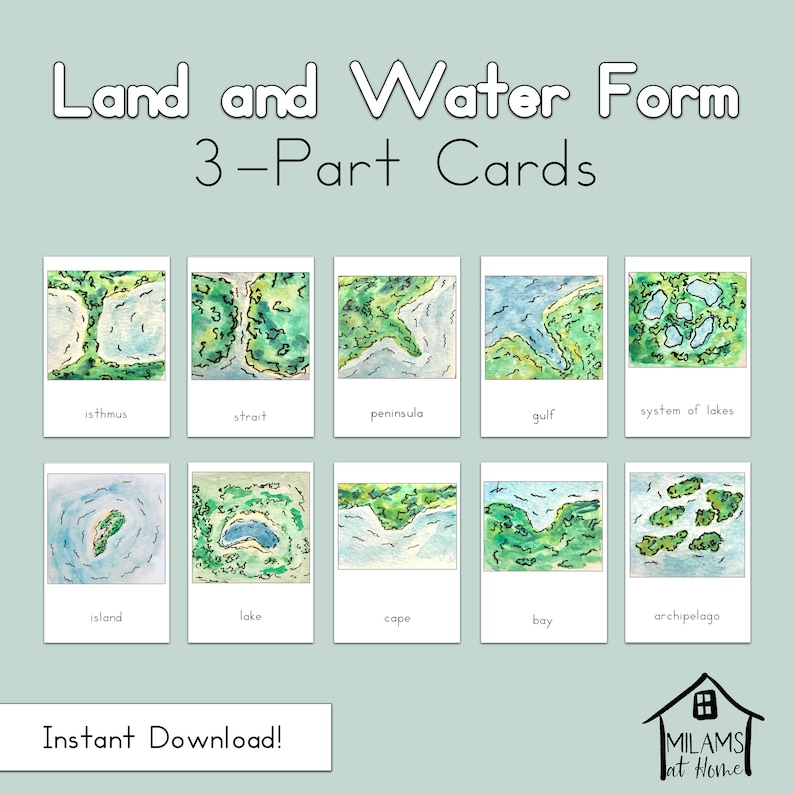 Landform 3 Part Cards, Montessori, Homeschool, Reggio Emilia, Waldorf ...