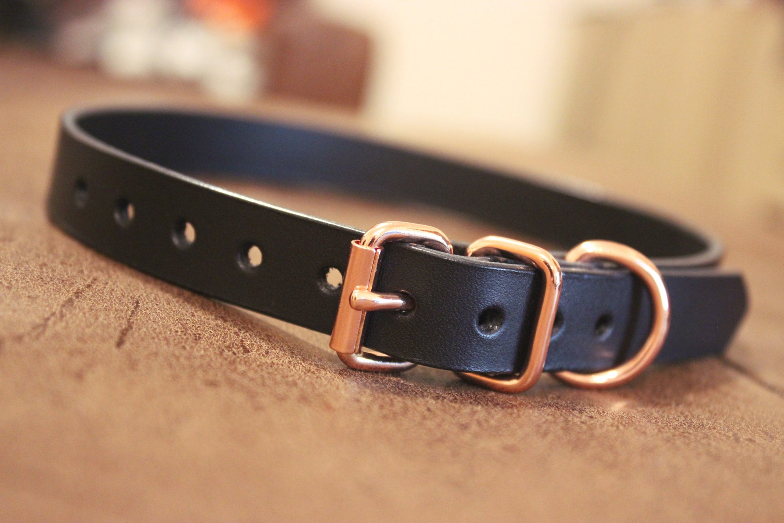Rose Gold Slim Buckle Choker Belt Choker Gothic - Etsy UK
