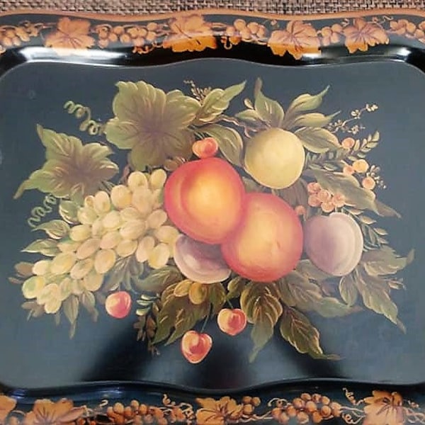Painted Metal Tray - Etsy
