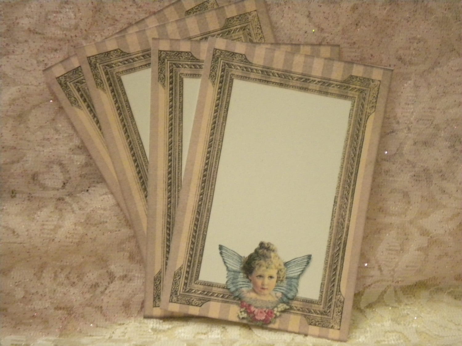 Shabby Chic / Victorian Envelope With Victorian Angel Note Card (4) - Etsy