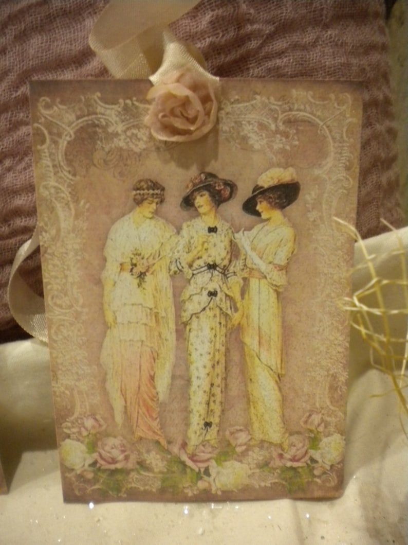 Shabby Chic Victorian Ladies Tags (4) - Etsy