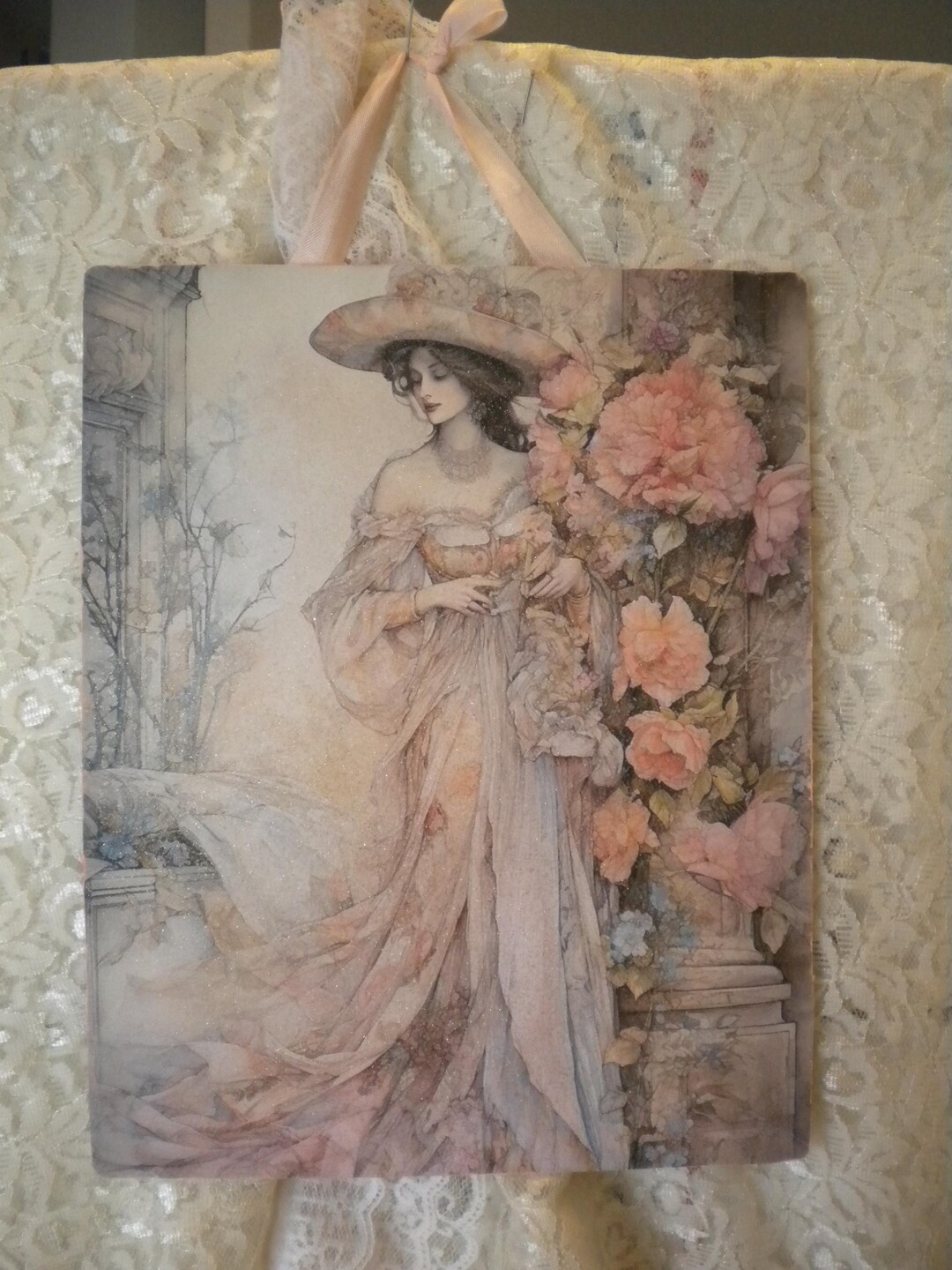 Hanging Plaque Victorian Woman (8" X 10" ) - Etsy