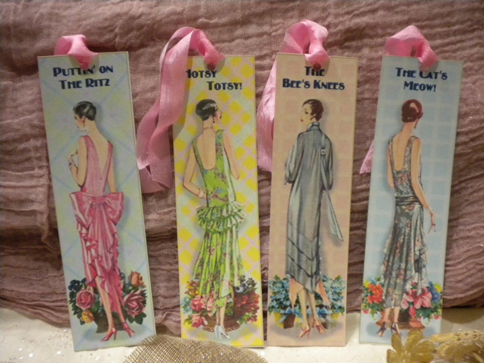 Hanging Tags / Bookmarks Flapper Girls (4) - Etsy