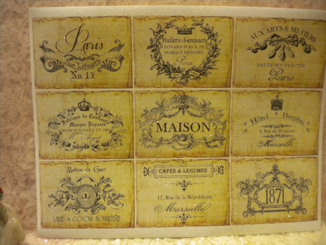 Vintage French / Paris Labels (stickers) 9 Images - Etsy
