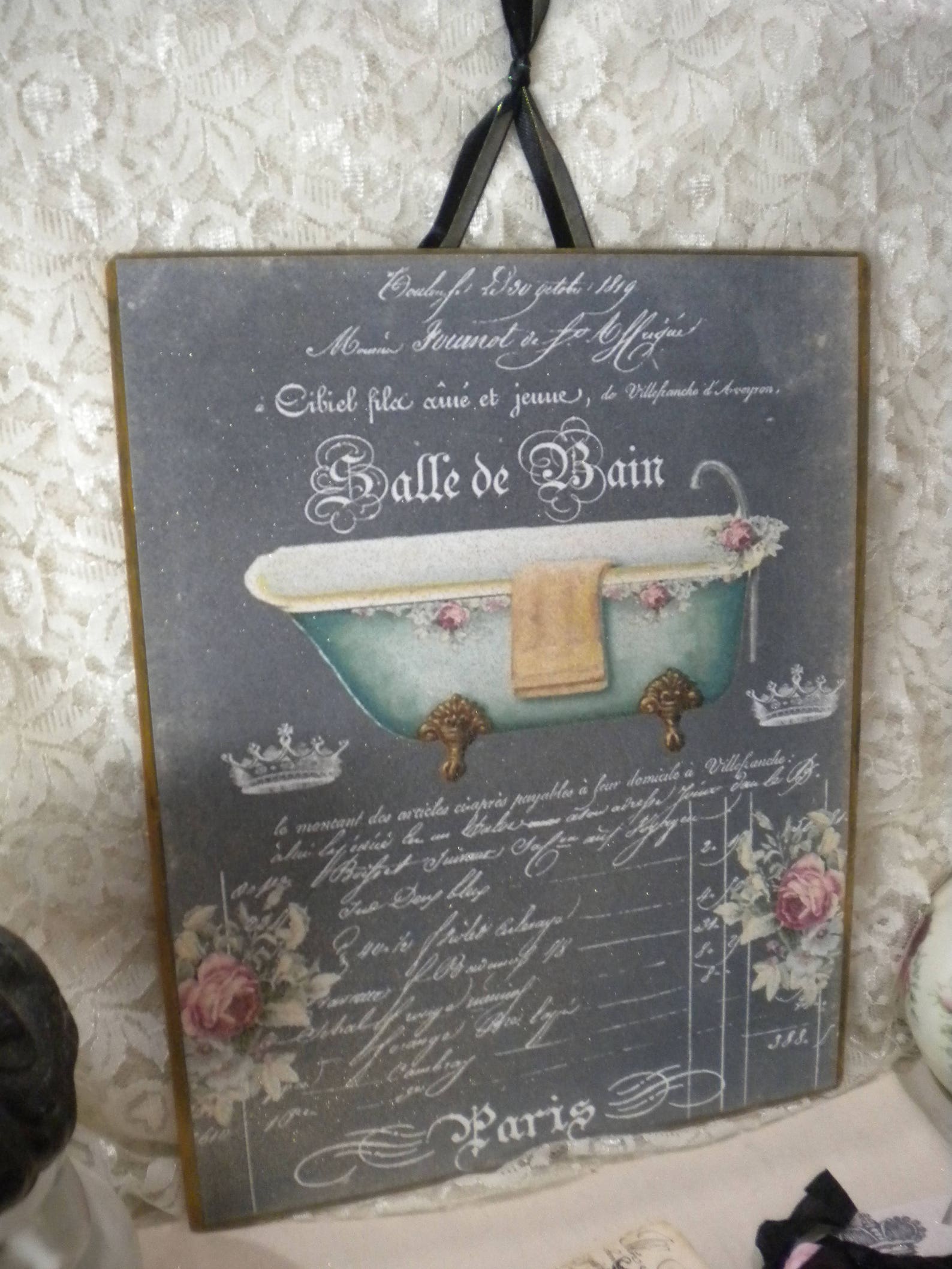 Shabby Chic /vintage French Bathroom Sign Salle De Bain | Etsy