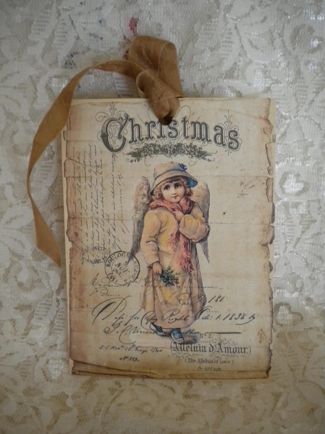 Christmas Tags Victorian Angel/child Set of 4 - Etsy