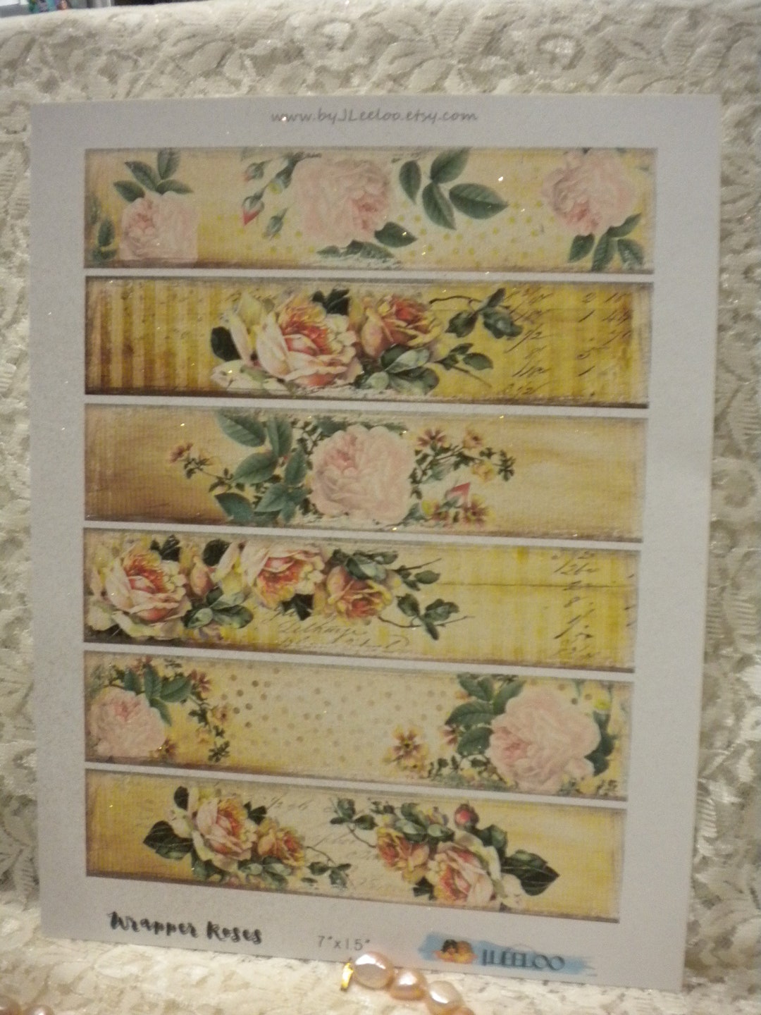 Romantic Roses Wrappers on Sicker / Label Paper - Etsy