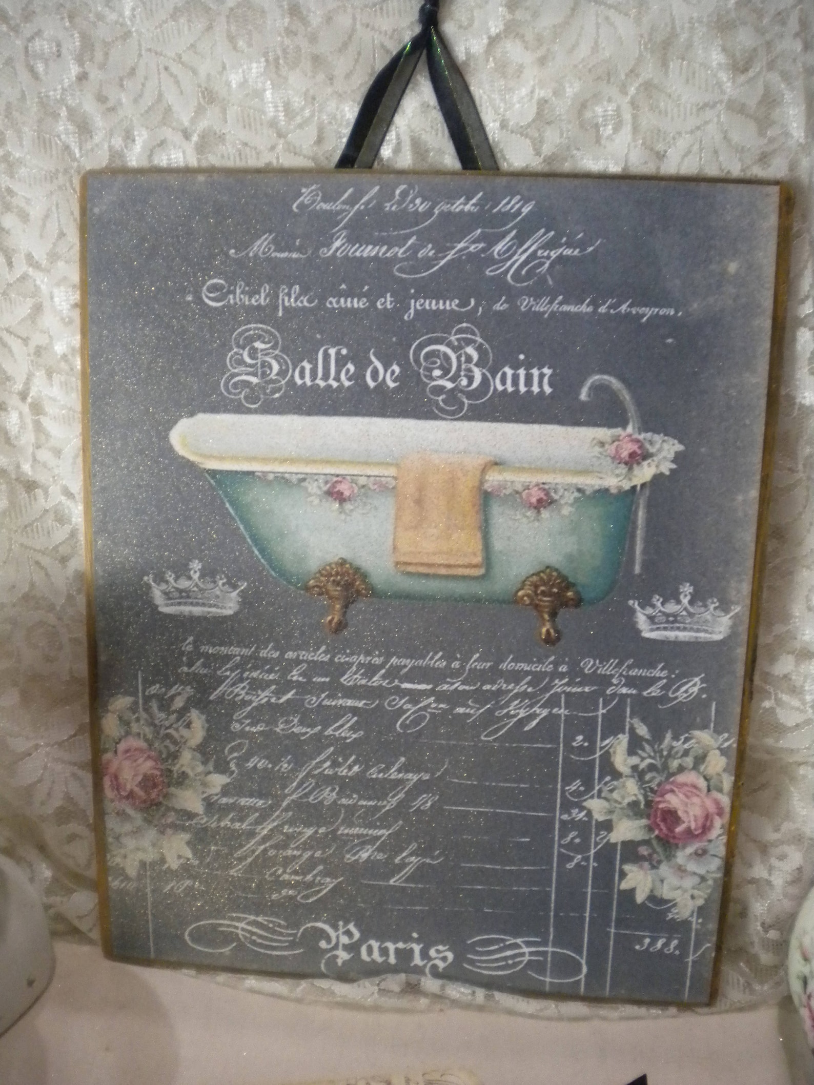 Shabby Chic /vintage French Bathroom Sign Salle De Bain | Etsy