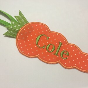 Easter Basket Name Tag Carrot Easter Name Tag Carrot Embroidered Name ...